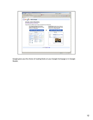 RSS & Google Reader [Handout] | PDF