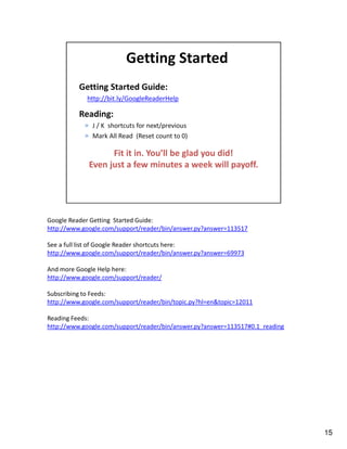RSS & Google Reader [Handout] | PDF