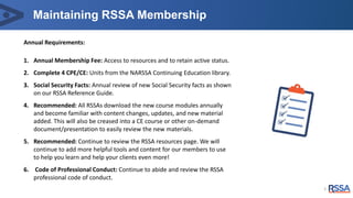 RSSA Member Training Getting started | PPT