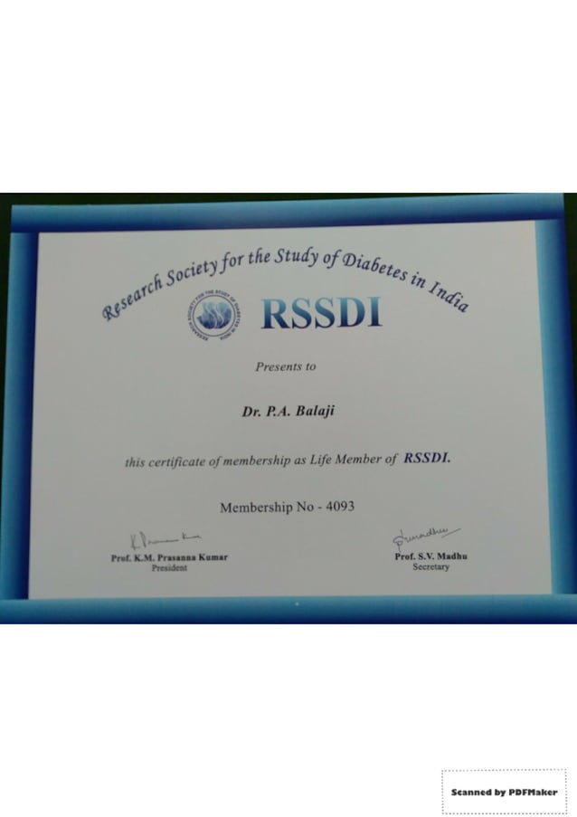 RSSDI certificate.pdf Dr. Balaji P.A | PDF