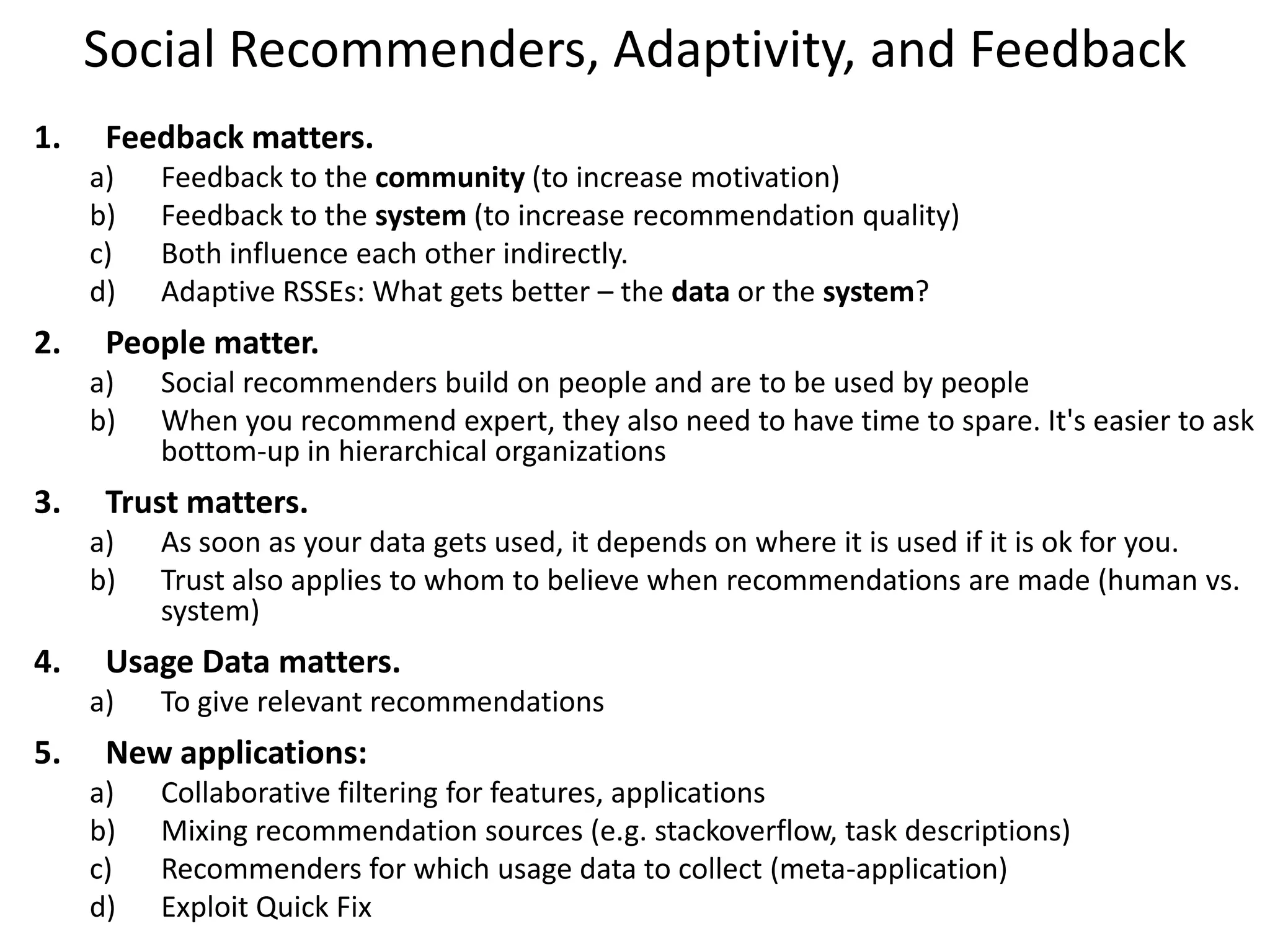 Summary of Breakout Session from RSSE'12 | PPT