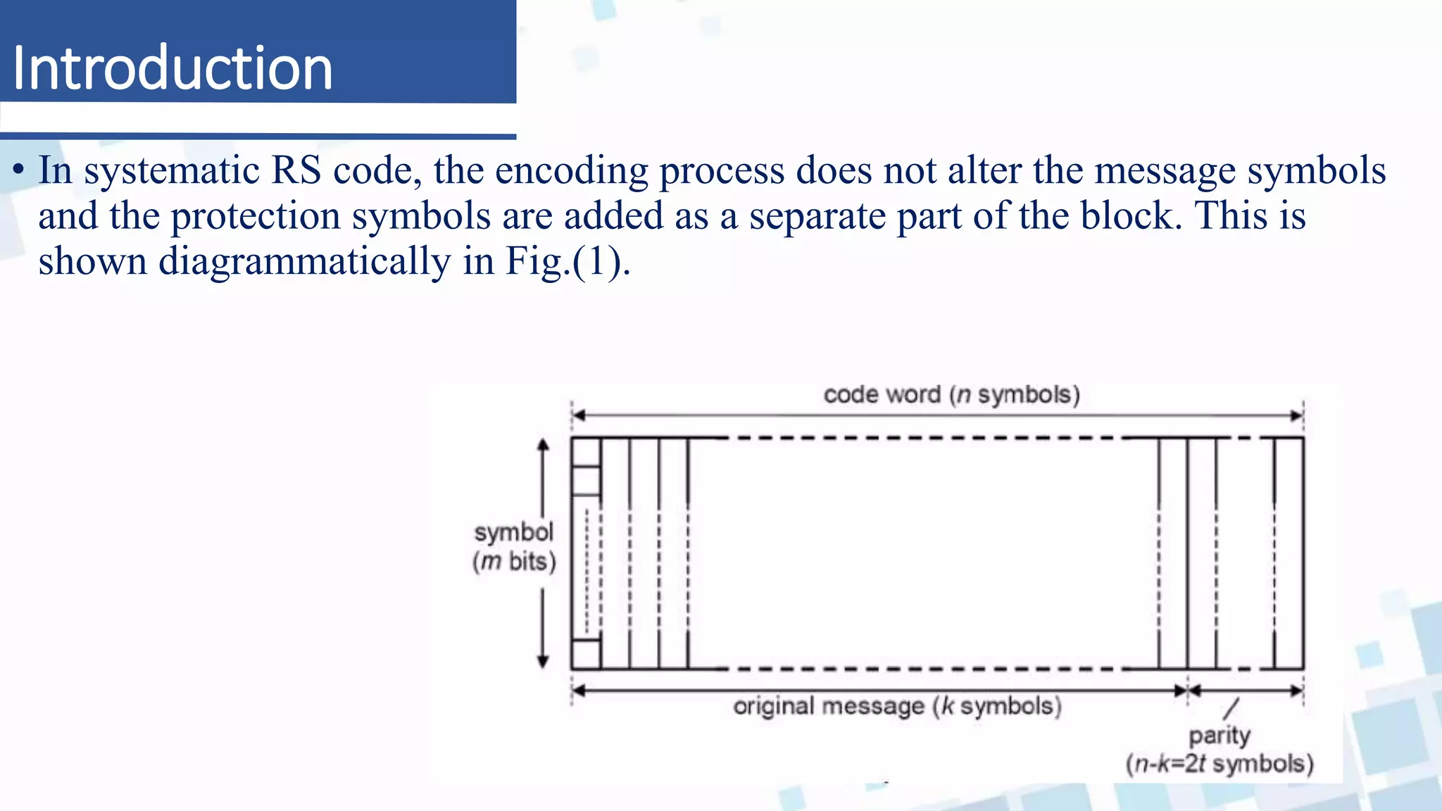 Reed Solomon Encoder And Decoder ريد سلمون Ppt