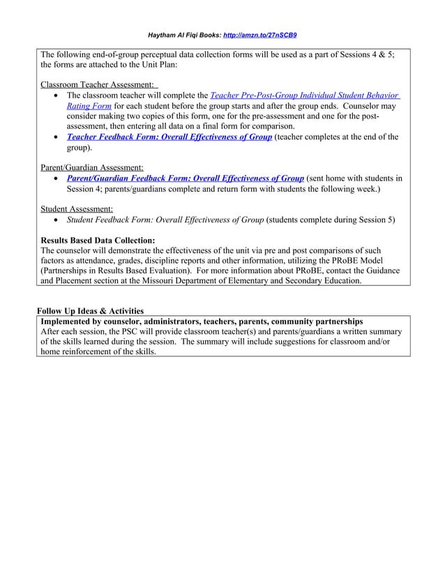 Small Group Counseling Title/Theme: Self Awareness | PDF