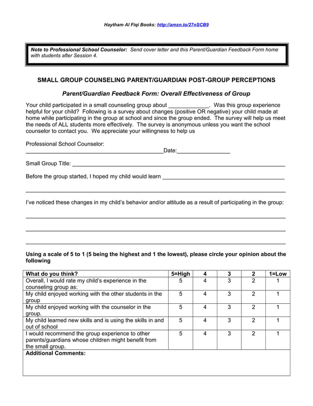 Small Group Counseling Title/Theme: Self Awareness | PDF