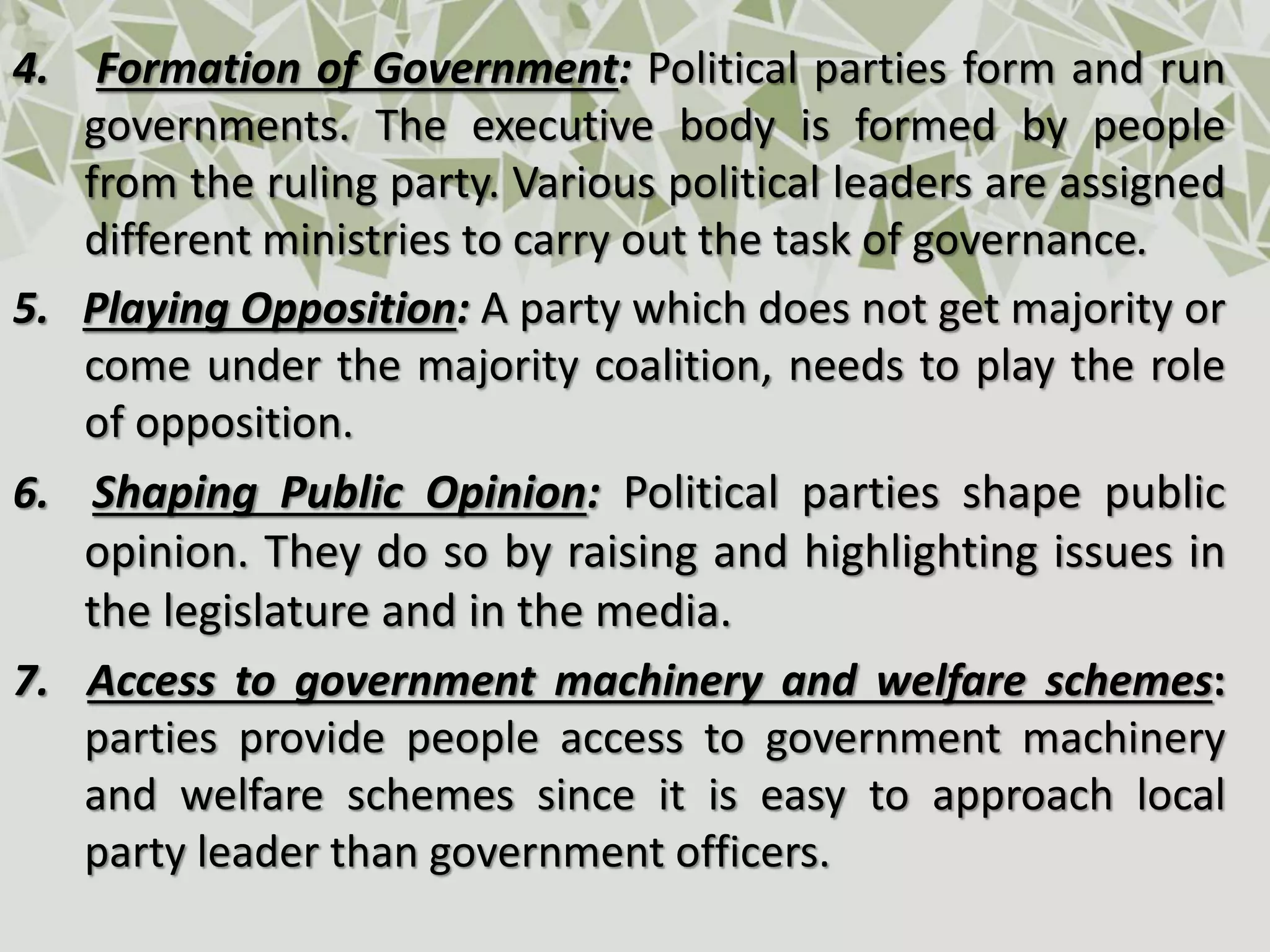 Political Parties class 10 civics PPT | PPTX