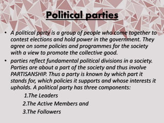 Political Parties class 10 civics PPT | PPTX