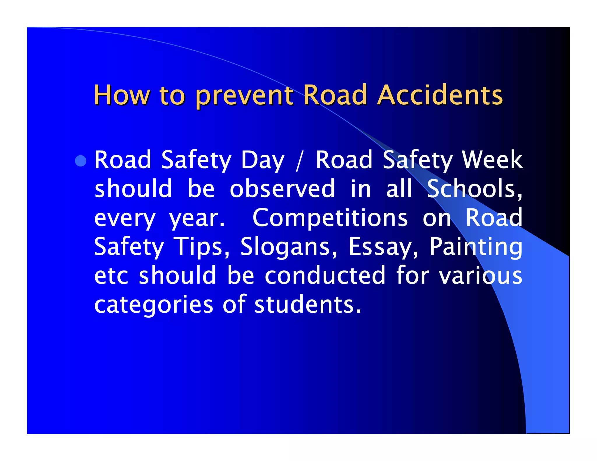 Road Safety Project PowerPoint Presentation, Road safety ppt pps pdf ...