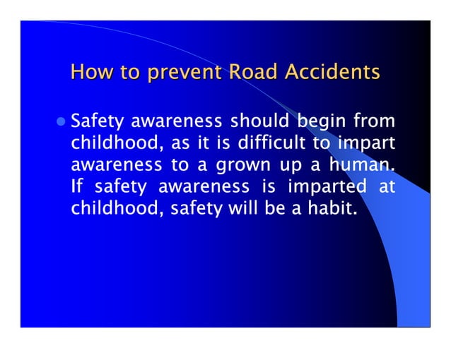 Road Safety Project PowerPoint Presentation, Road safety ppt pps pdf ...