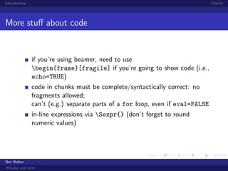 intro to knitr with RStudio | PDF