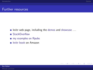 intro to knitr with RStudio | PPT