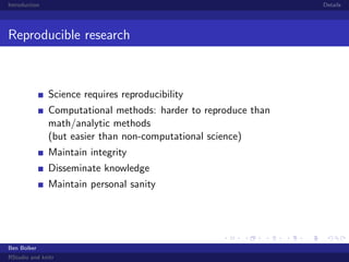intro to knitr with RStudio | PPT
