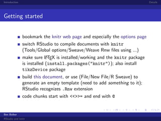 intro to knitr with RStudio | PDF