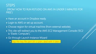 Using RStudio on AWS | PPTX | Cloud Computing | Internet