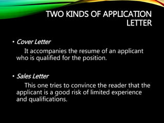 Résumé and Application Letter | PPTX