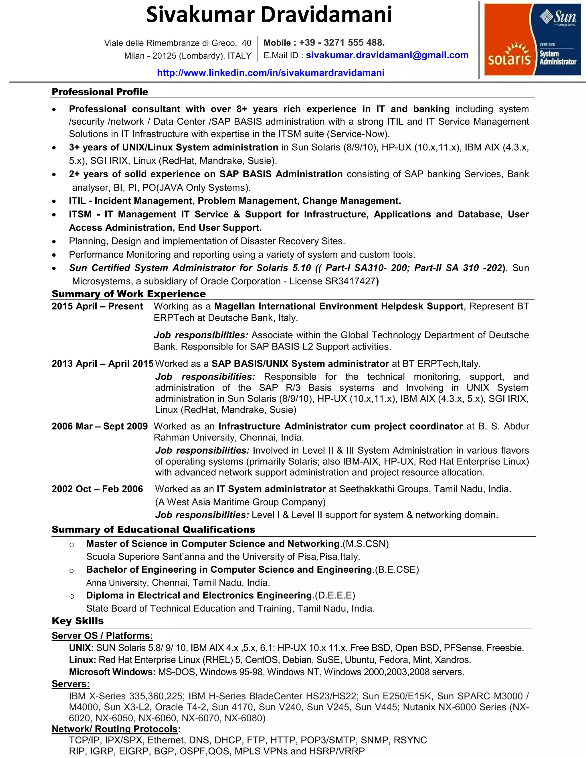 Résumé of sivakumar dravidamani | PDF