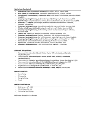 Résumé Of Yousef S. Ba-Isa | PDF