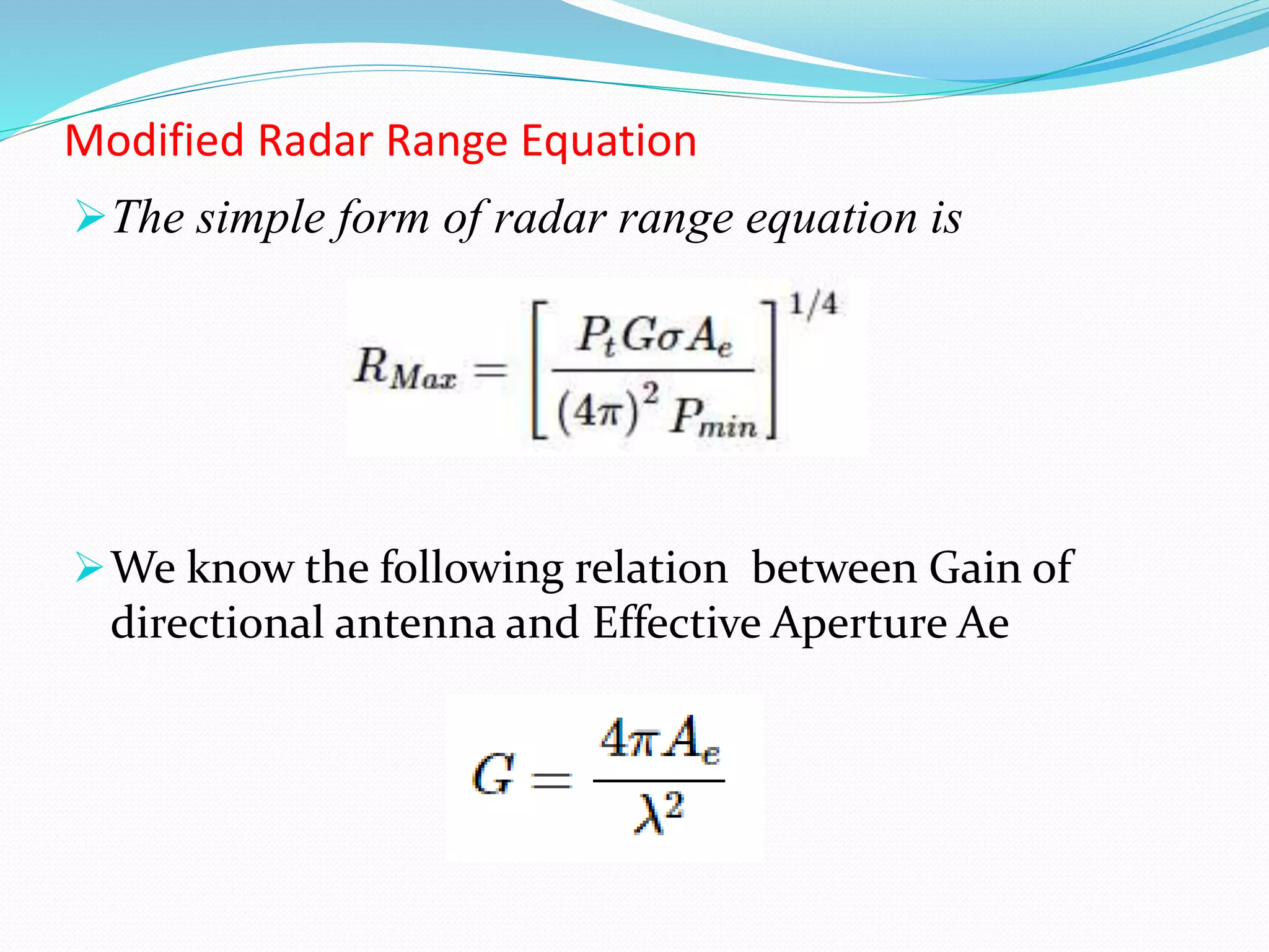 Radar Systems -Unit- I : Radar Equation | PPTX | Digital Audio ...