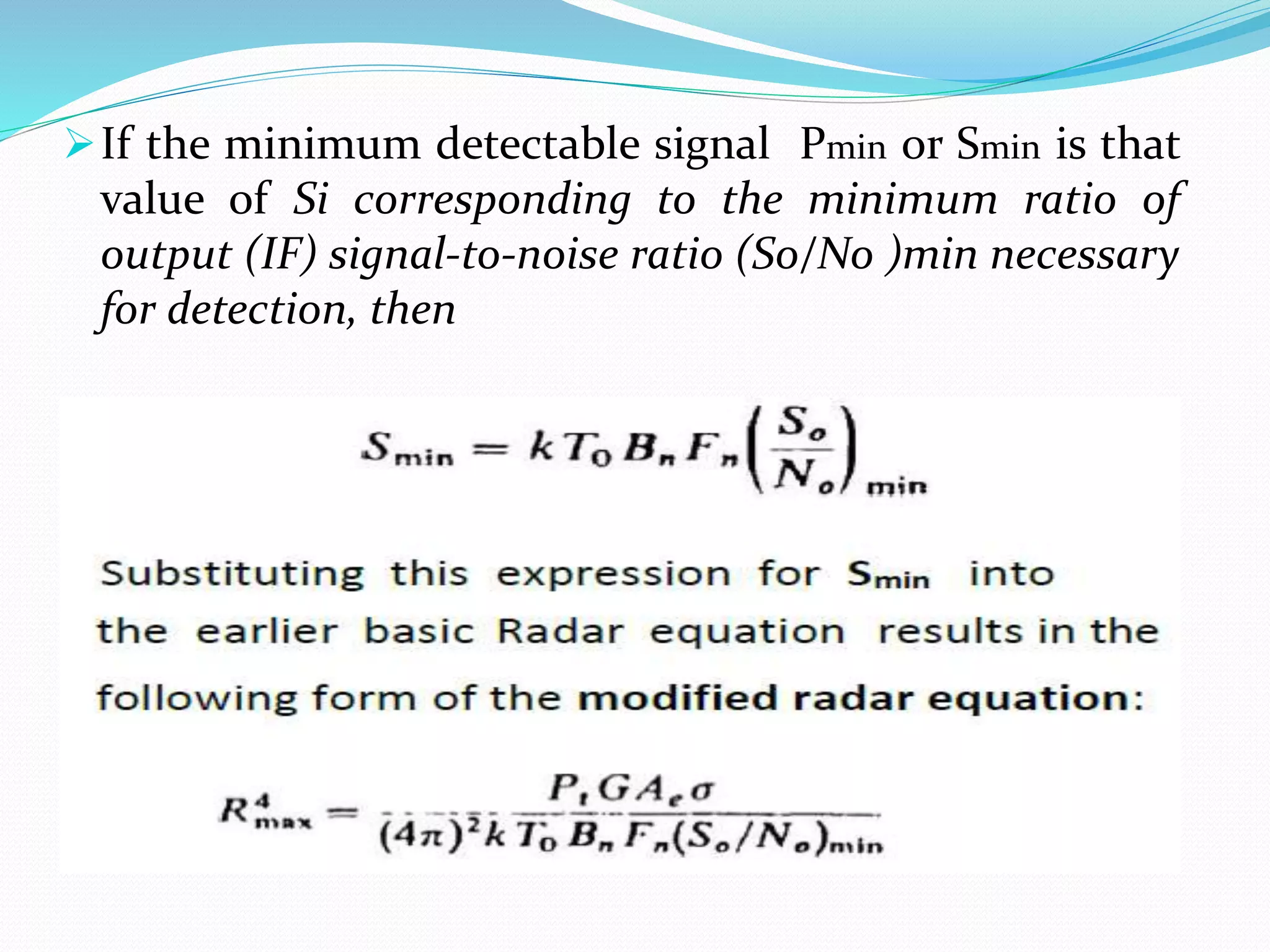 Radar Systems -Unit- I : Radar Equation | PPTX