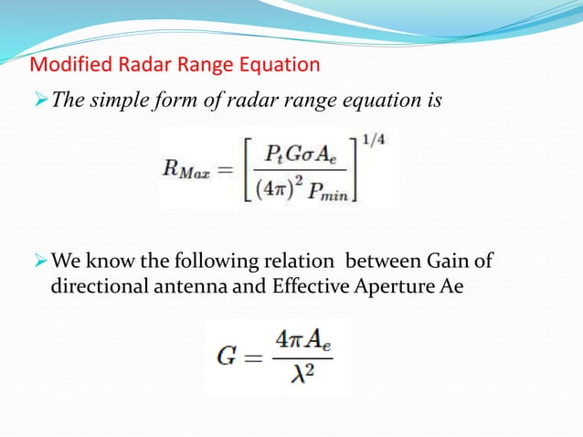 Radar Systems -Unit- I : Radar Equation | PPTX | Digital Audio ...