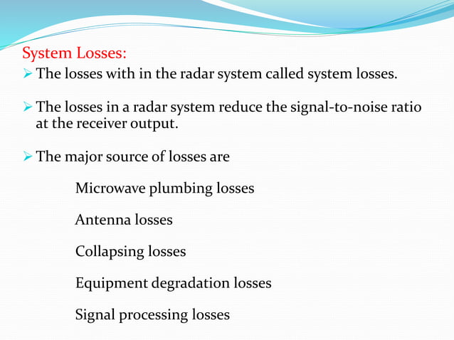 Radar Systems -Unit- I : Radar Equation | PPTX | Digital Audio ...