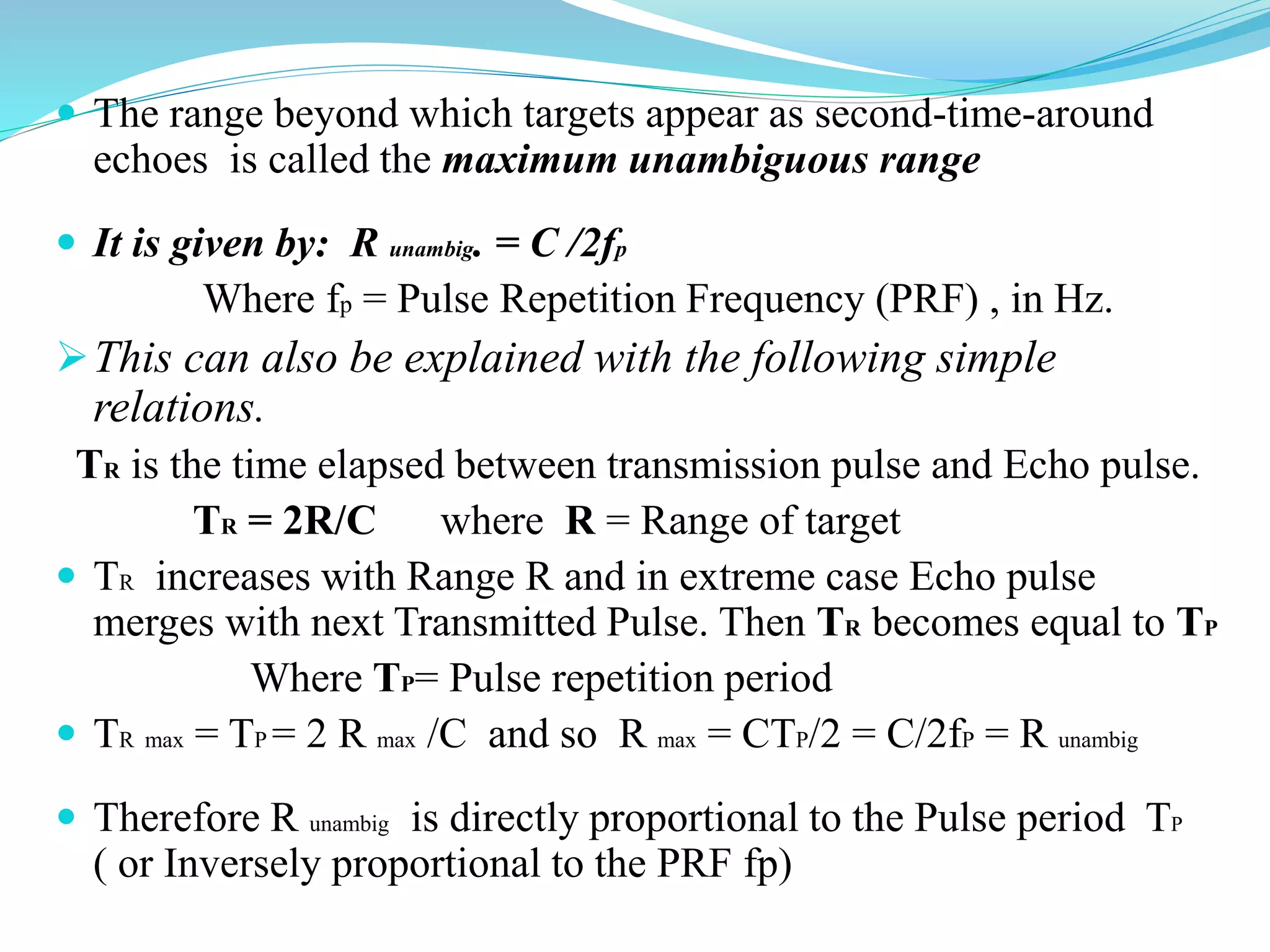Radar Systems- Unit- I : Basics of Radar | PPTX
