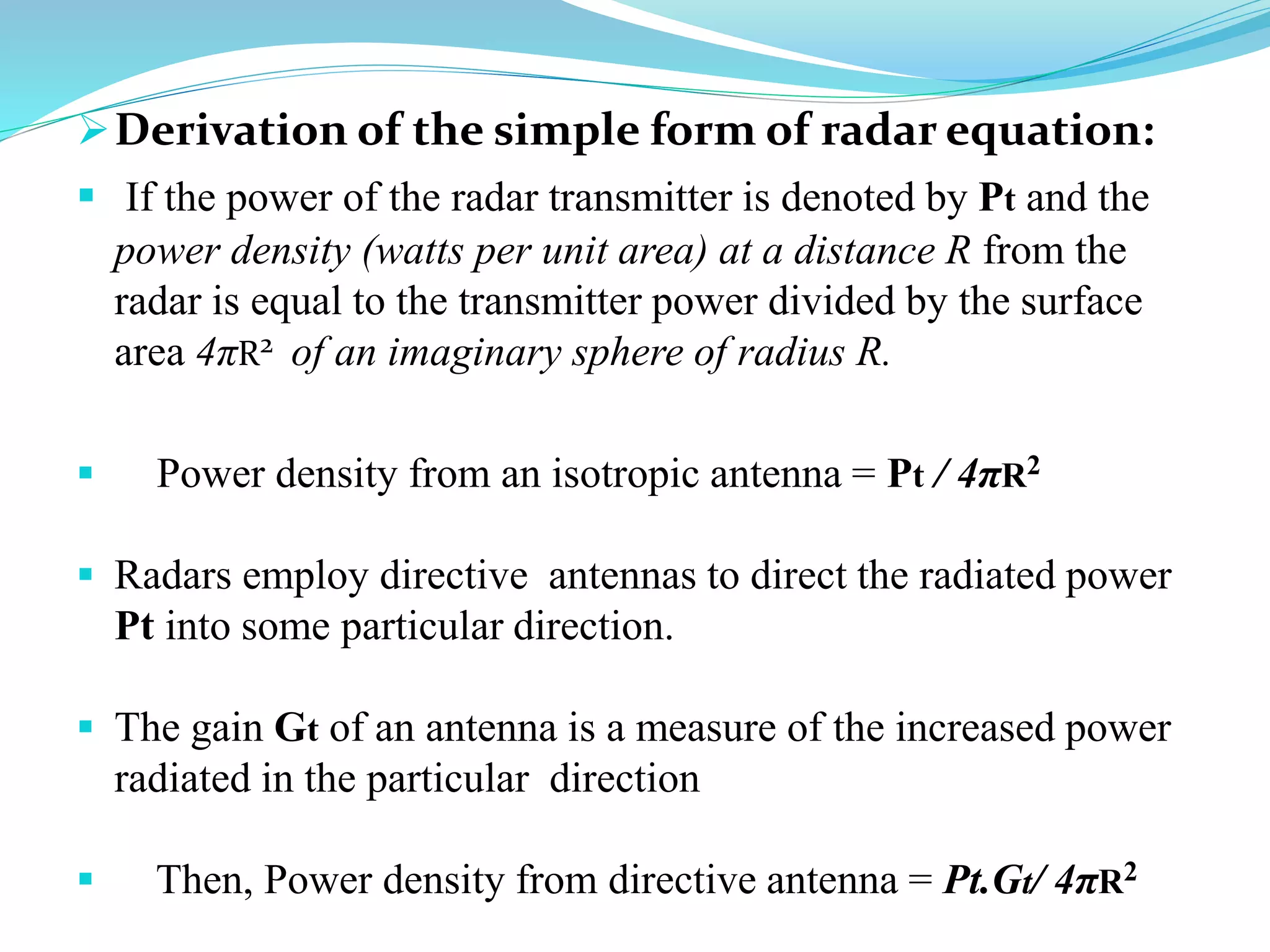 Radar Systems- Unit- I : Basics of Radar | PPTX