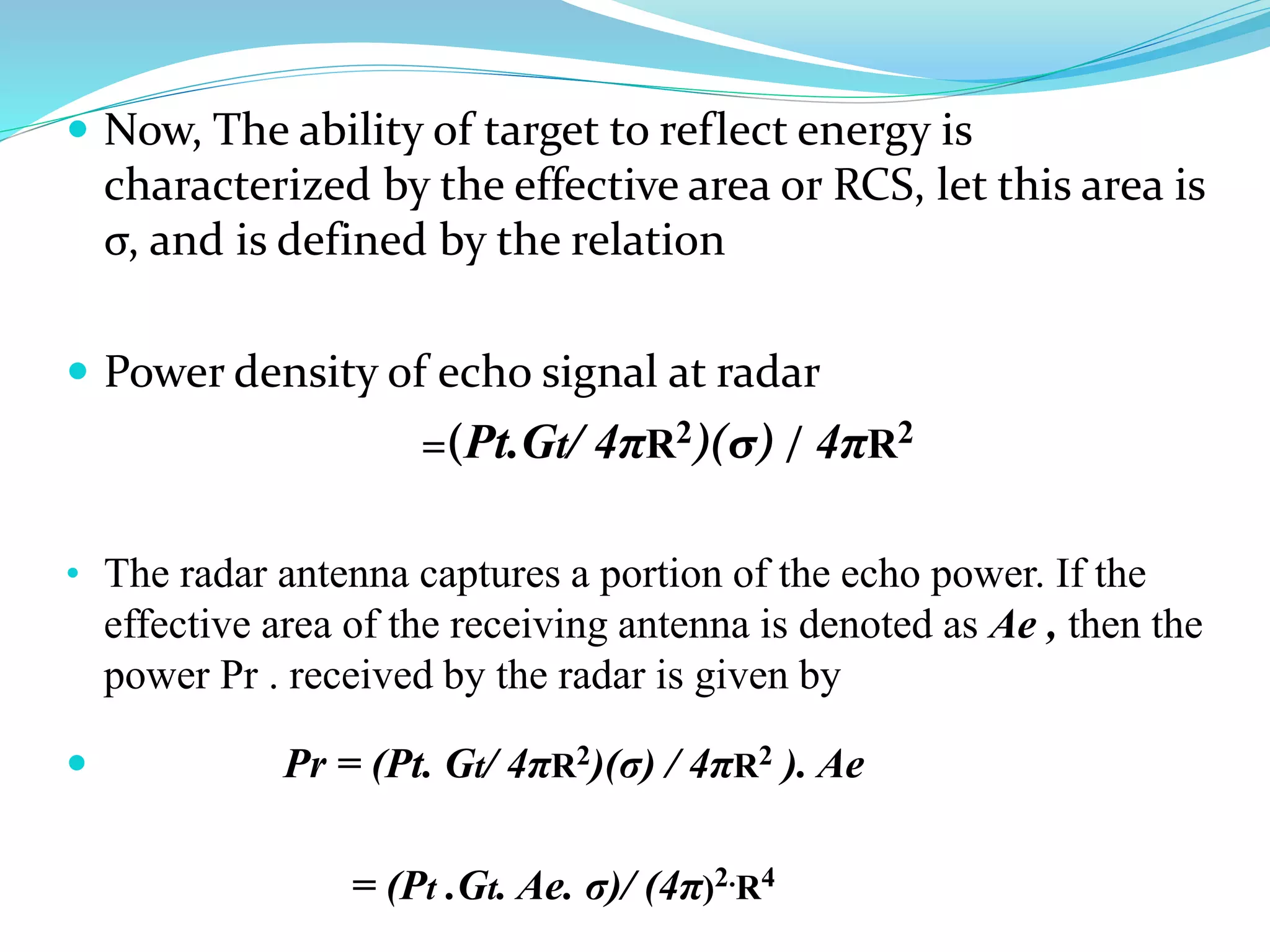 Radar Systems- Unit- I : Basics of Radar | PPTX