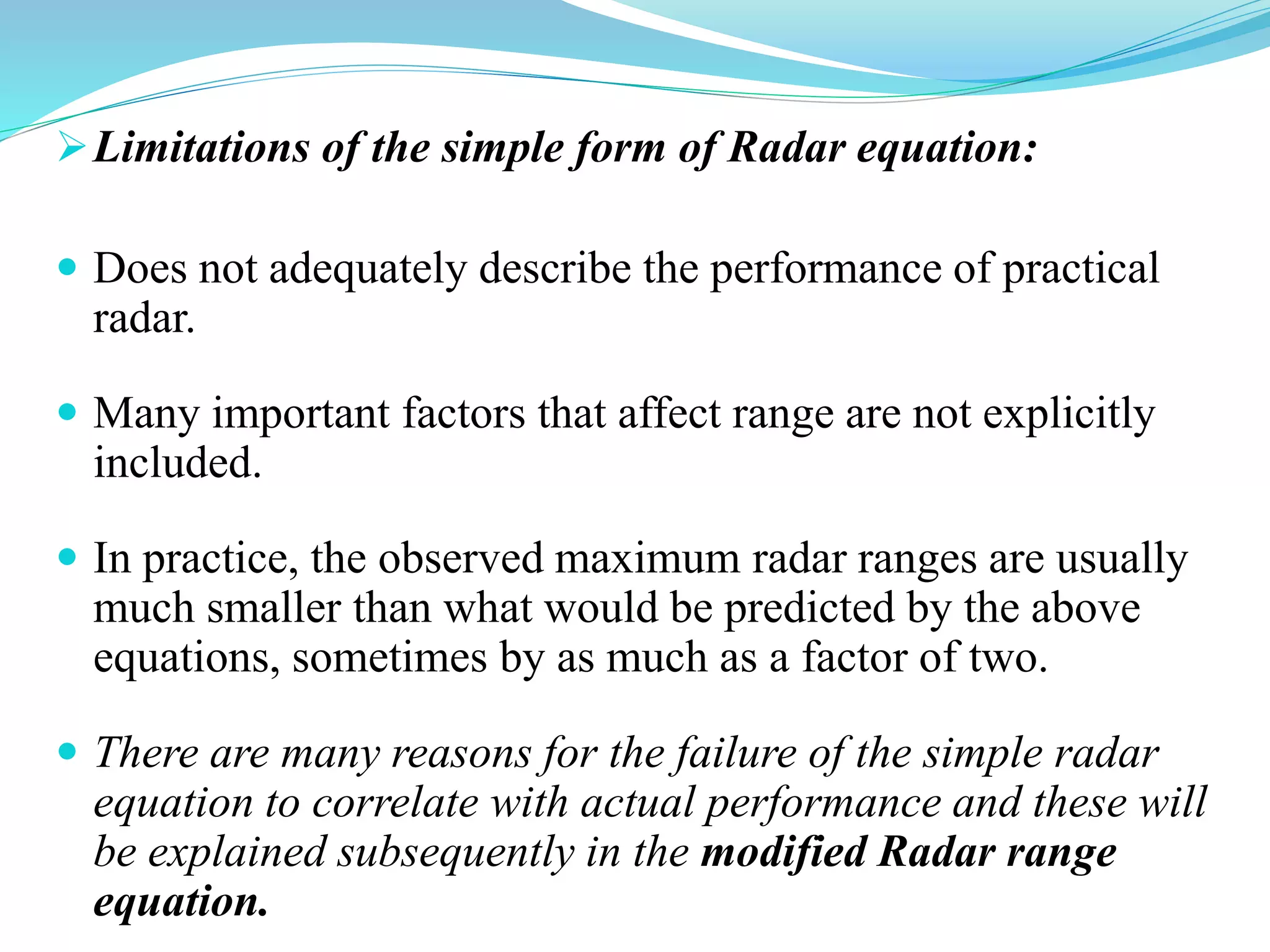 Radar Systems- Unit- I : Basics of Radar | PPTX
