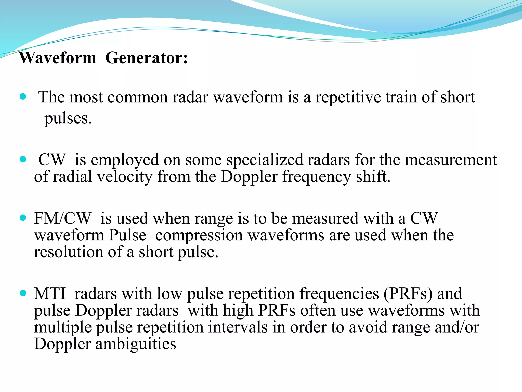 Radar Systems- Unit- I : Basics of Radar | PPTX