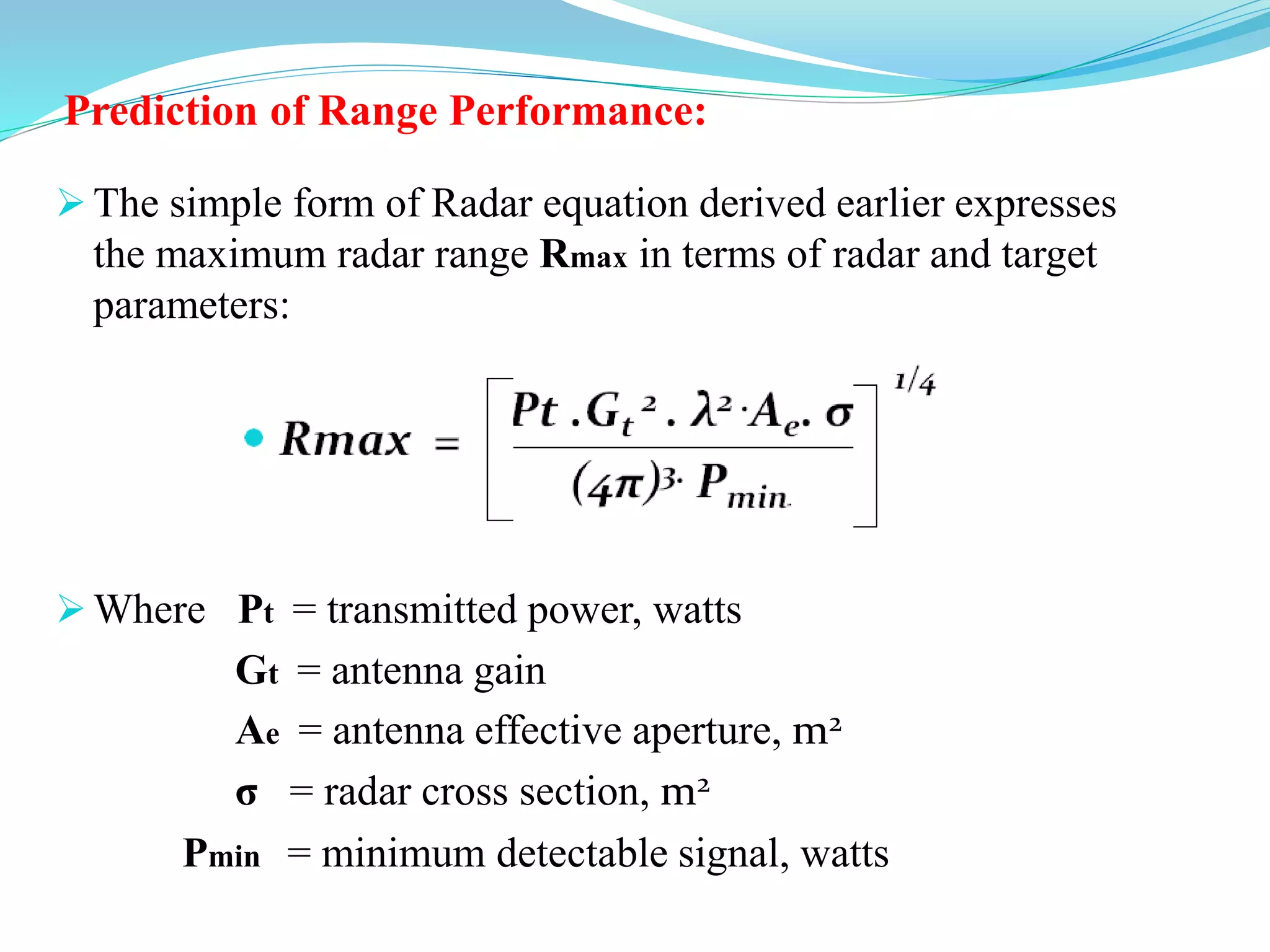 Radar Systems- Unit- I : Basics of Radar | PPTX