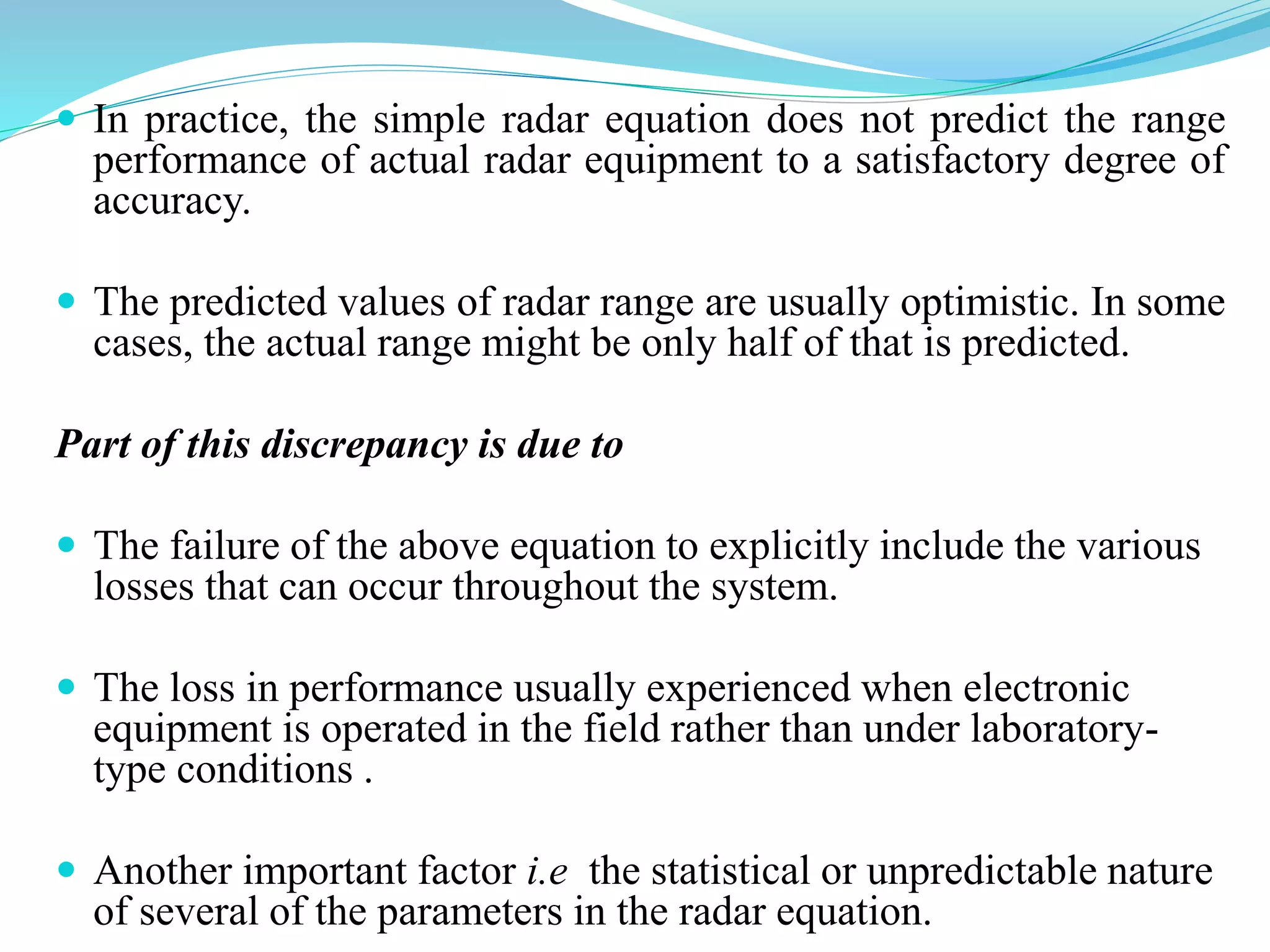 Radar Systems- Unit- I : Basics of Radar | PPTX | Physics | Science