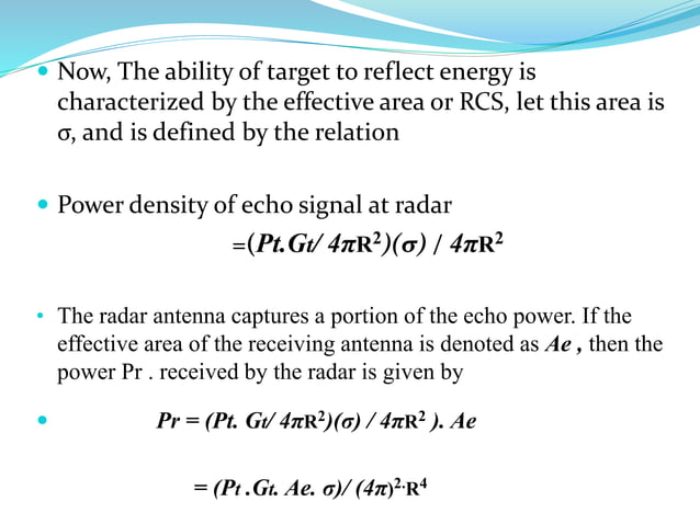 Radar Systems- Unit- I : Basics of Radar | PPTX | Physics | Science