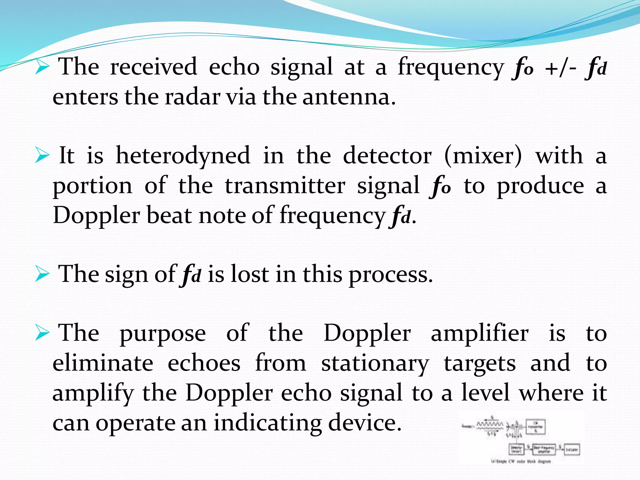 Radar Systems- Unit-II : CW and Frequency Modulated Radar | PPTX