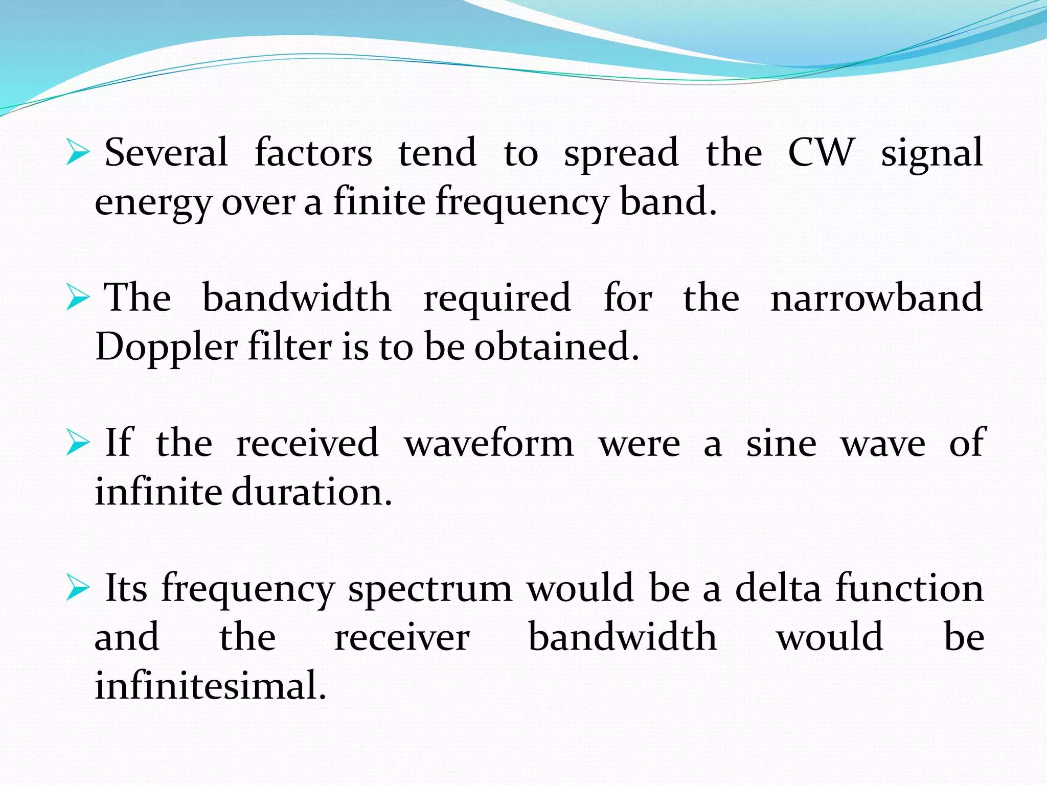 Radar Systems- Unit-II : CW and Frequency Modulated Radar | PPTX