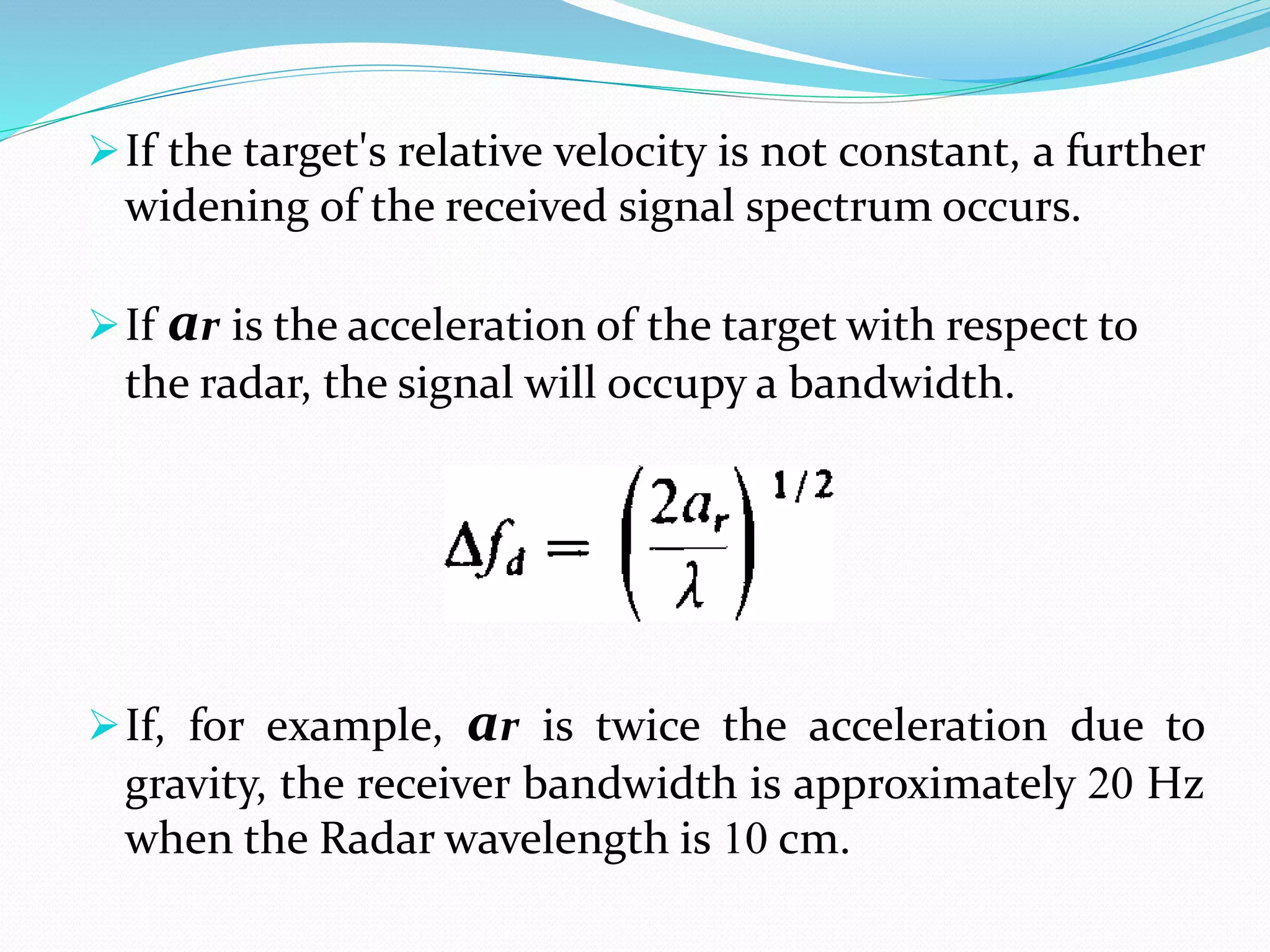 Radar Systems- Unit-II : CW and Frequency Modulated Radar | PPTX
