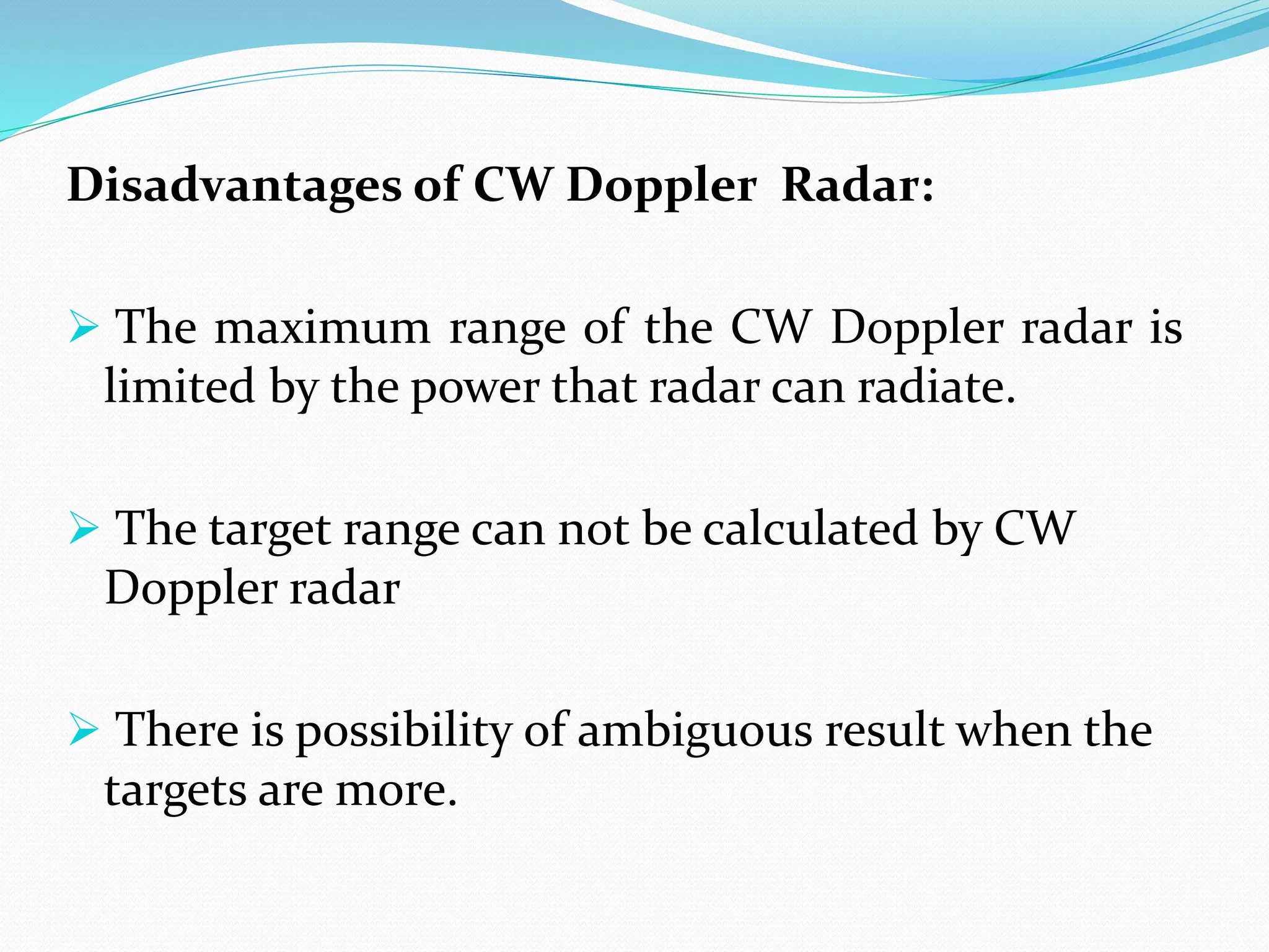 Radar Systems- Unit-II : CW and Frequency Modulated Radar | PPTX ...