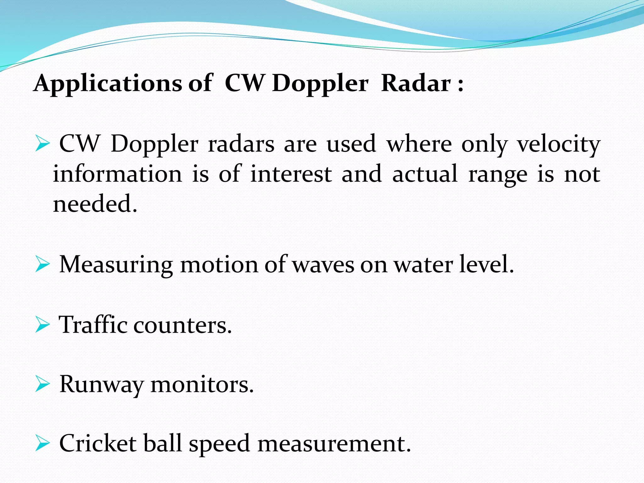 Radar Systems- Unit-II : CW and Frequency Modulated Radar | PPTX ...