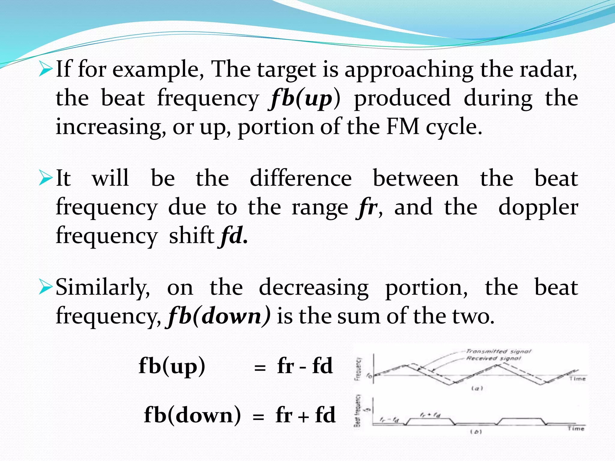 Radar Systems- Unit-II : CW and Frequency Modulated Radar | PPTX