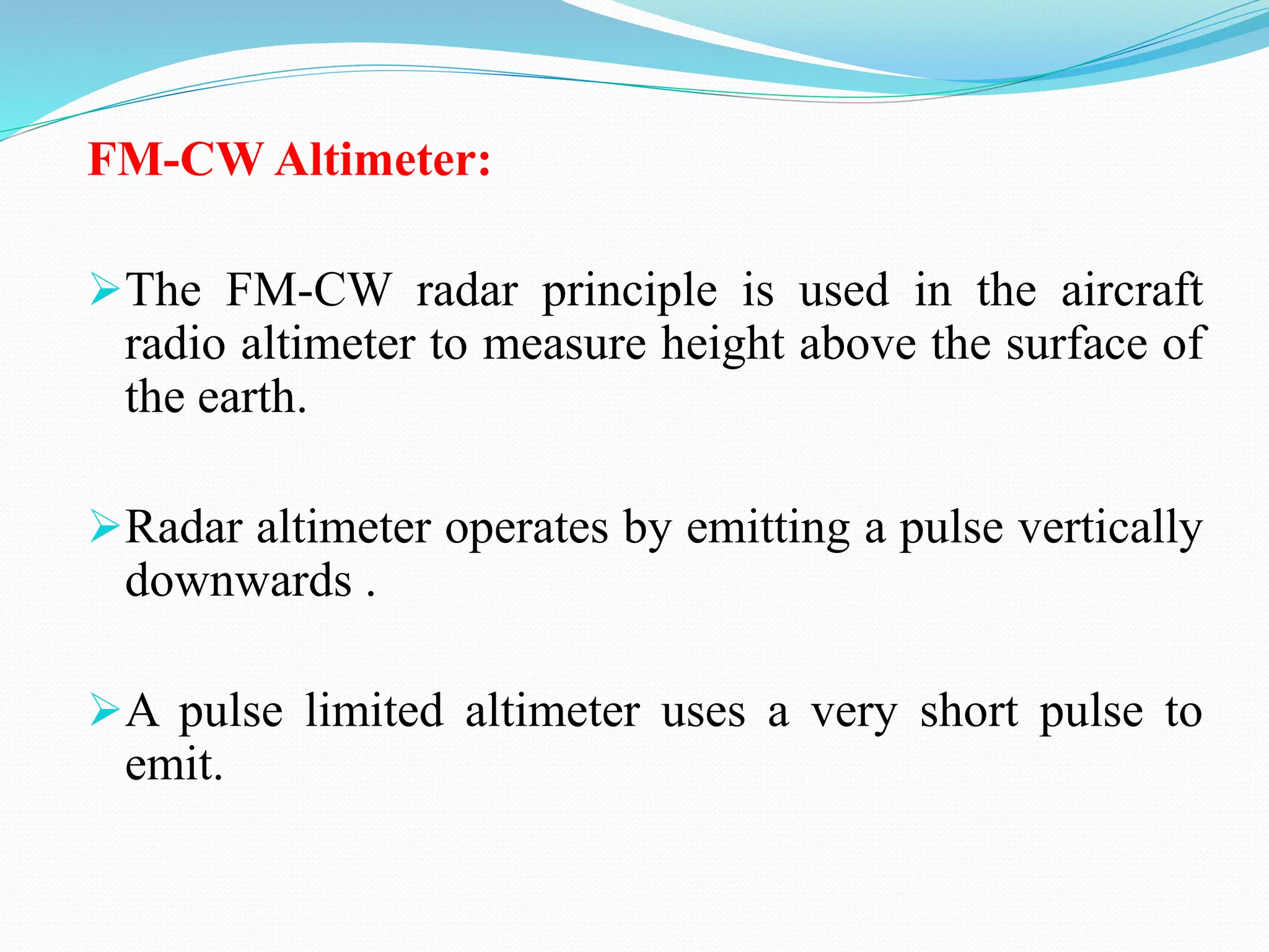 Radar Systems- Unit-II : CW and Frequency Modulated Radar | PPTX