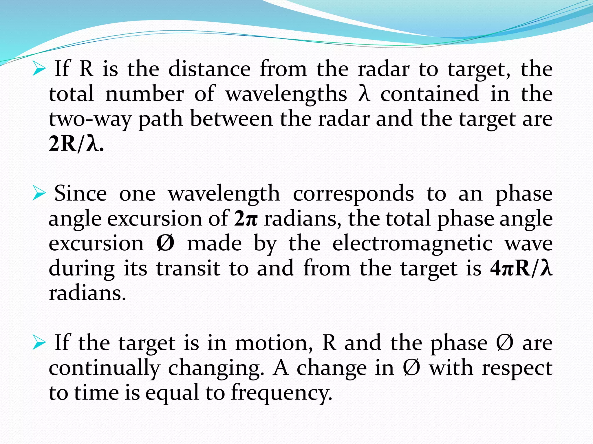 Radar Systems- Unit-II : CW and Frequency Modulated Radar | PPTX