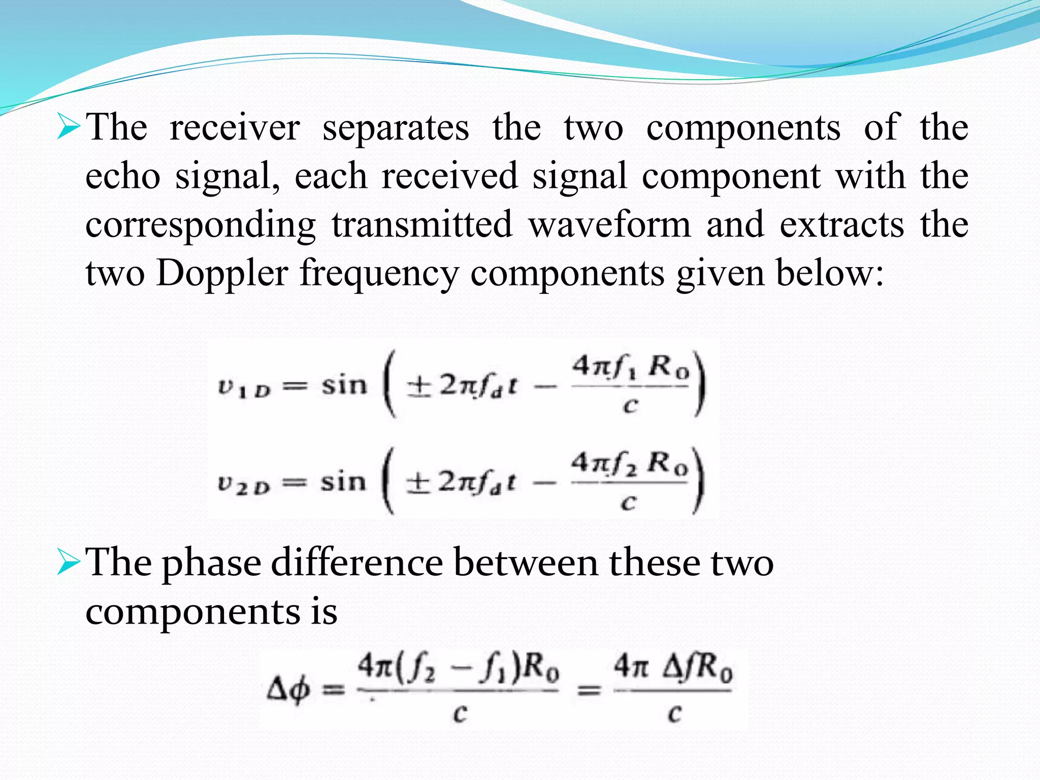Radar Systems- Unit-II : CW and Frequency Modulated Radar | PPTX