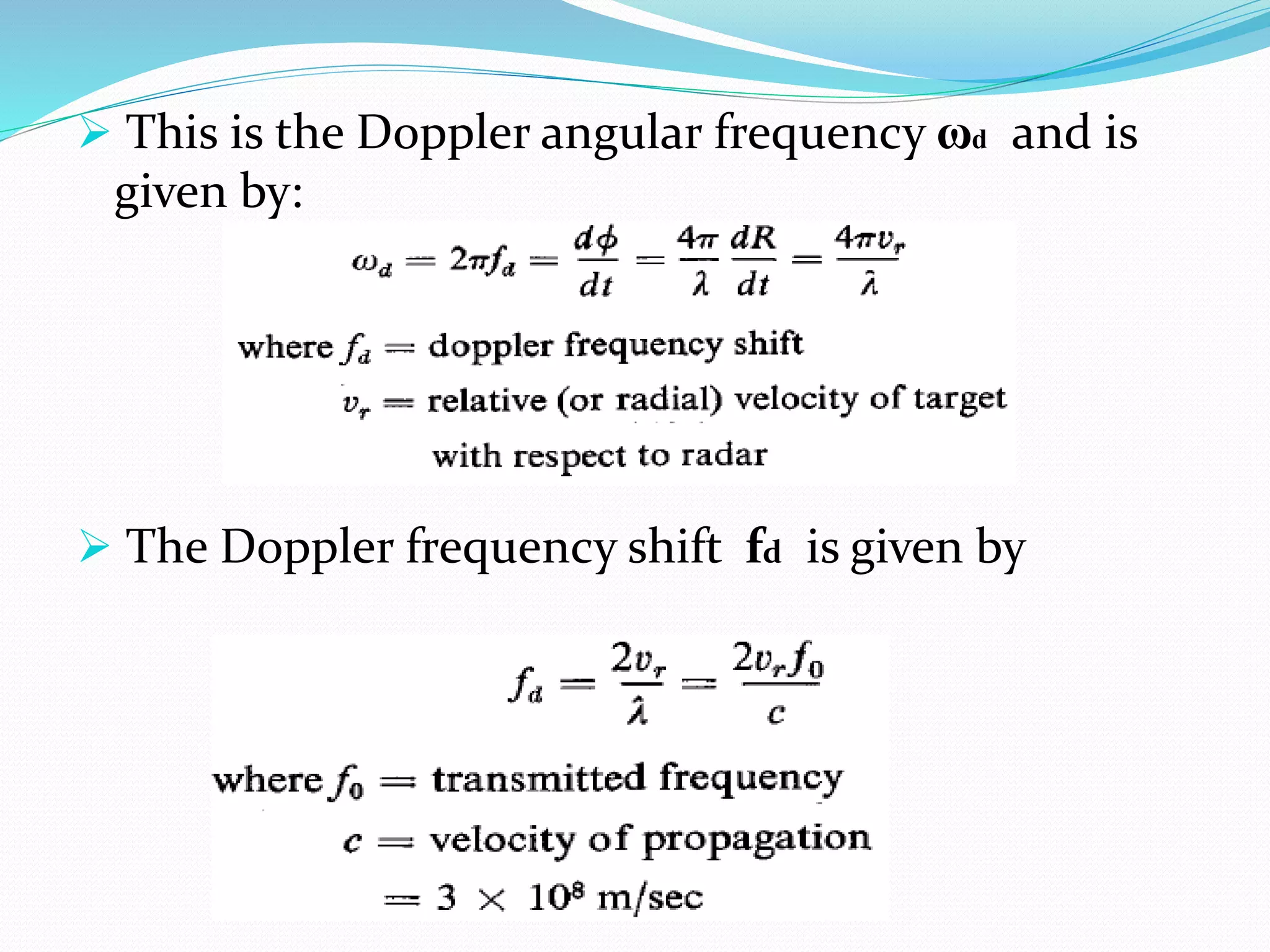 Radar Systems- Unit-II : CW and Frequency Modulated Radar | PPTX