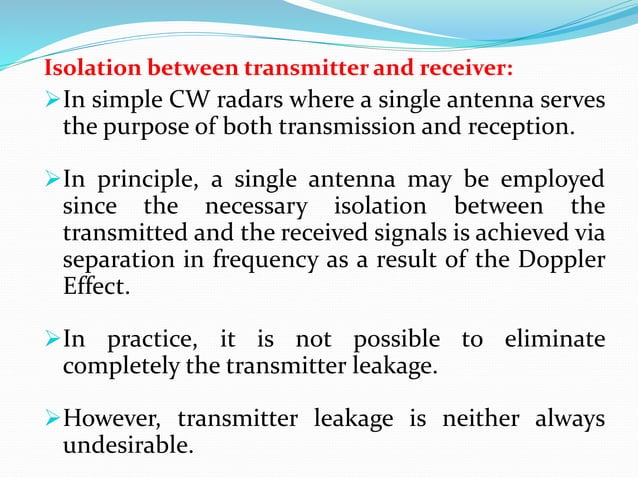 Radar Systems- Unit-II : CW and Frequency Modulated Radar | PPTX ...