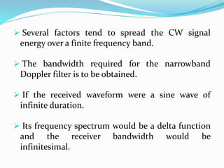 Radar Systems- Unit-II : CW and Frequency Modulated Radar | PPTX