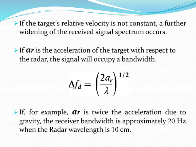 Radar Systems- Unit-II : CW and Frequency Modulated Radar | PPTX ...