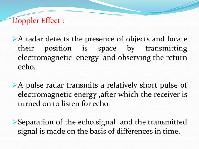 Radar Systems- Unit-II : CW and Frequency Modulated Radar | PPTX ...