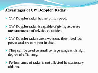 Radar Systems- Unit-II : CW and Frequency Modulated Radar | PPTX