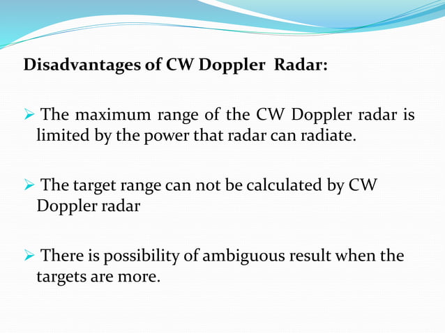 Radar Systems- Unit-II : CW and Frequency Modulated Radar | PPTX ...