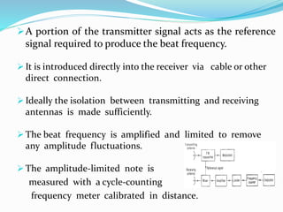 Radar Systems- Unit-II : CW and Frequency Modulated Radar | PPTX