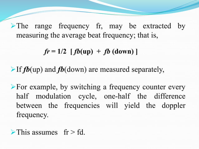 Radar Systems- Unit-II : CW and Frequency Modulated Radar | PPTX ...